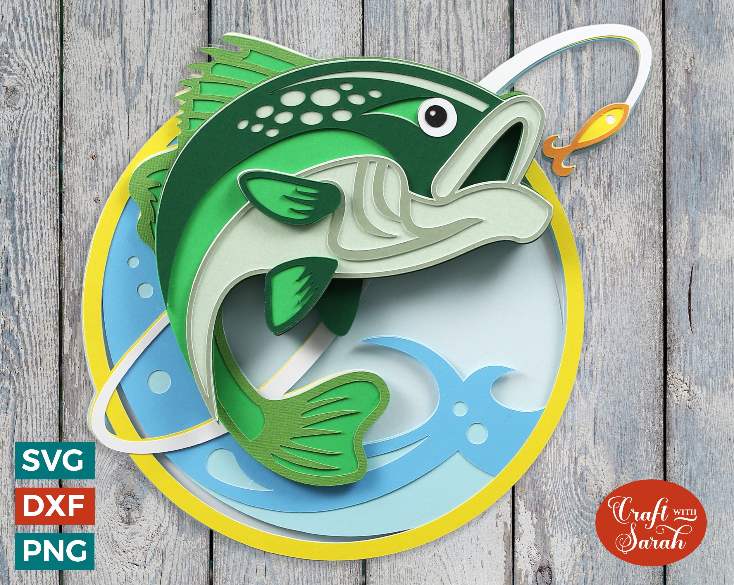 Fishing SVG Layered Jumping Fish Cutting File - Etsy Australia