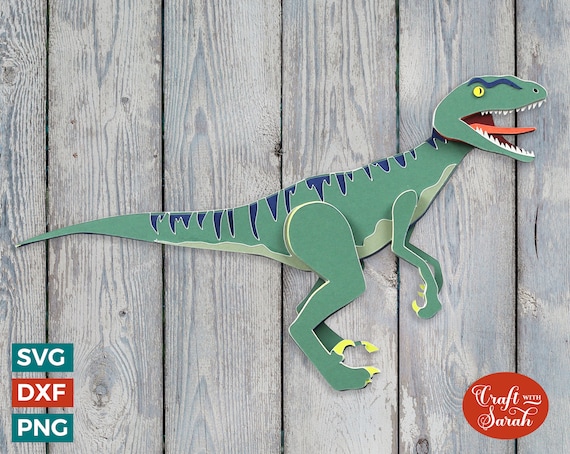 Raptor SVG Layered Velociraptor Dinosaur Cutting File - Etsy