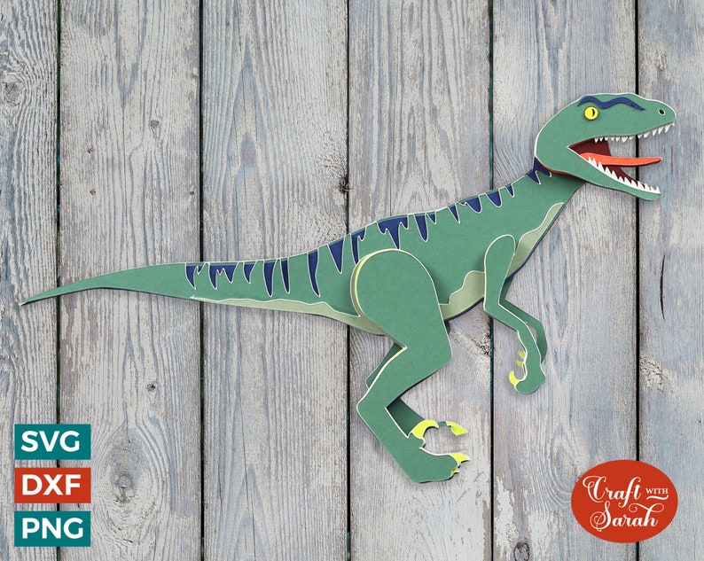 Raptor SVG Layered Velociraptor Dinosaur Cutting File - Etsy