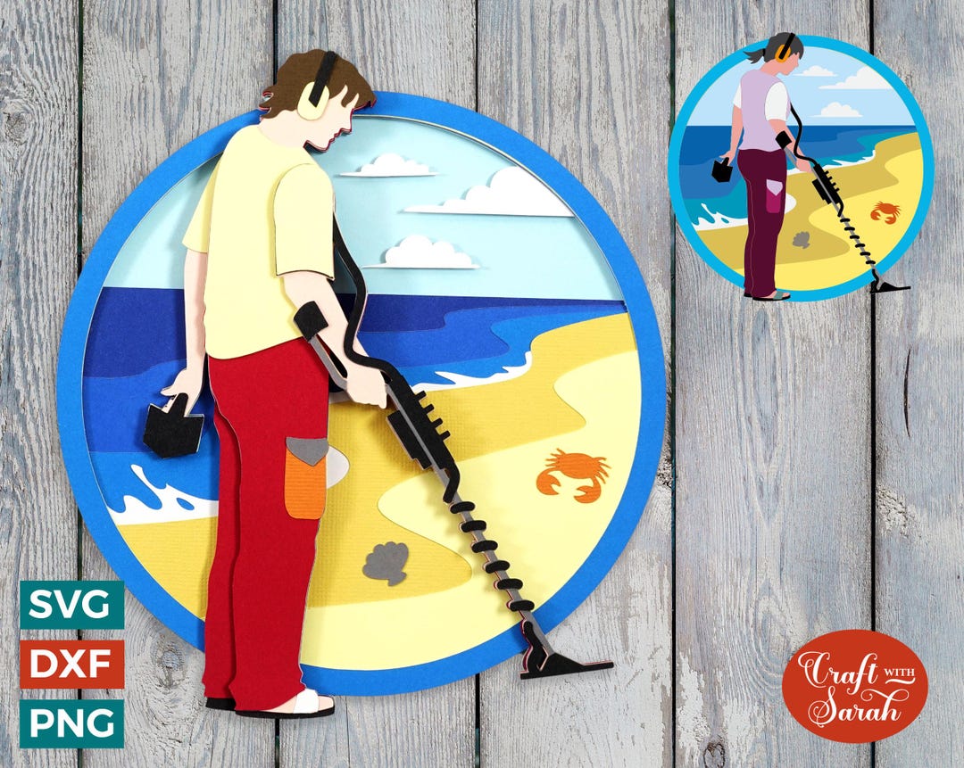 Metal Detector SVG | Layered Metal Detecting Cut Files - Etsy
