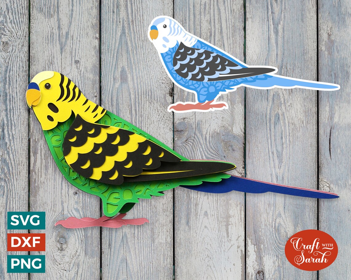 Budgie SVG | Layered 3D Budgerigar Bird Cutting File - Etsy
