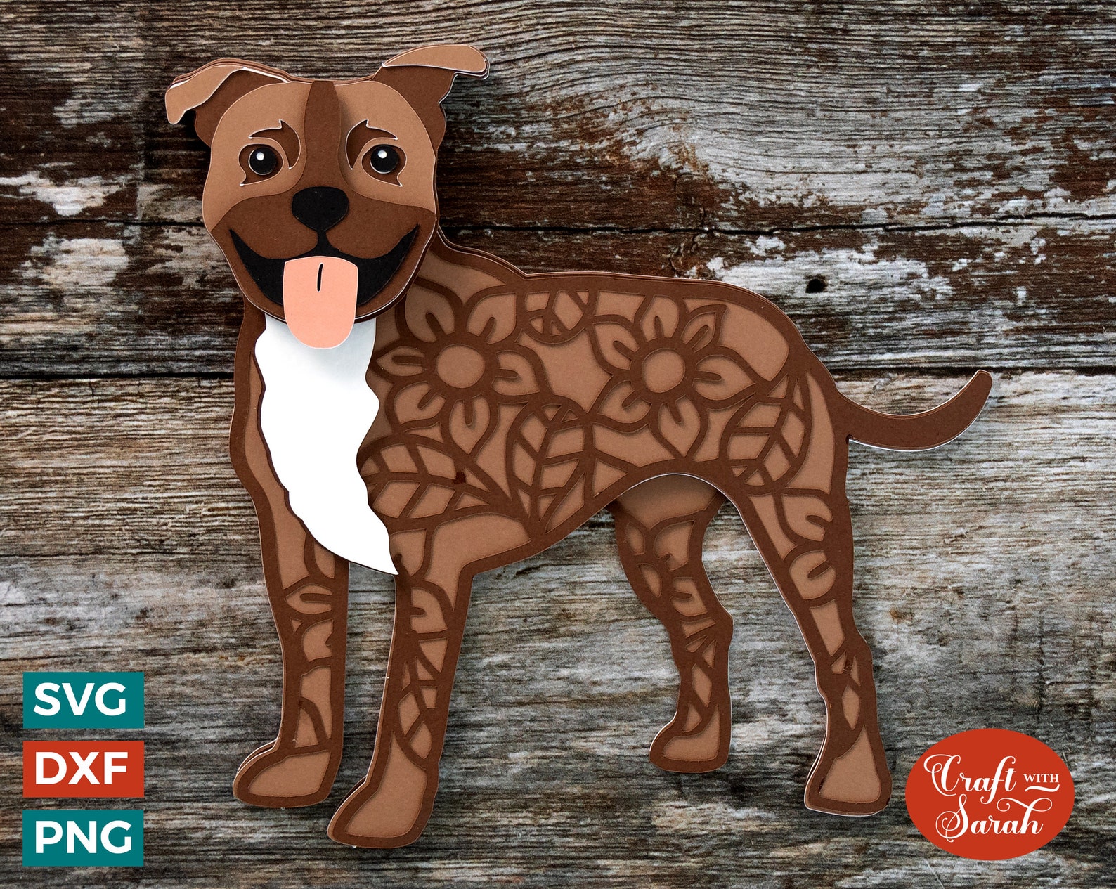 Staffie SVG Layered Cutting File 3D Staffordshire Bull | Etsy UK