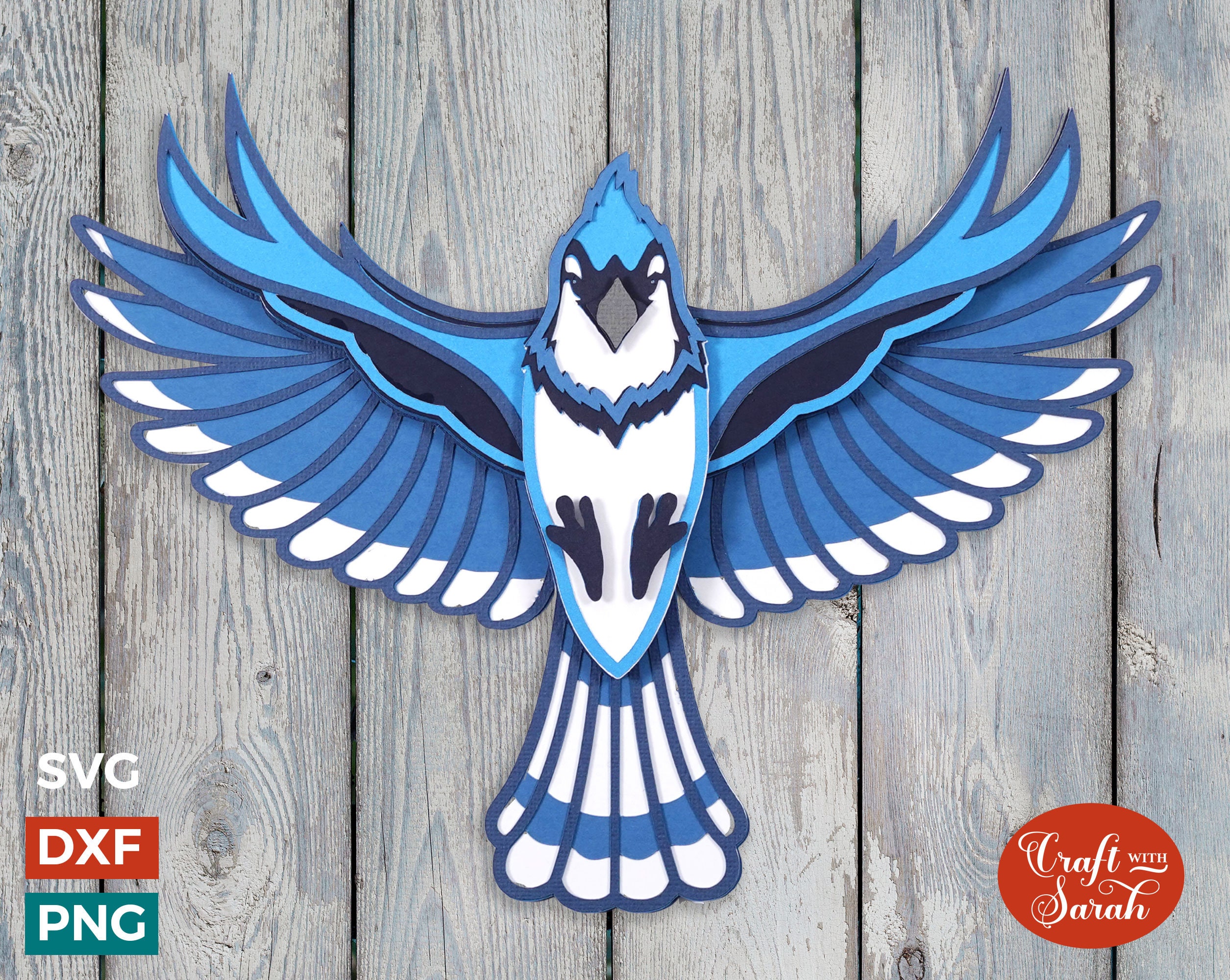 Blue Jay in Flight SVG | 3D Blue Jay SVG - Etsy Canada