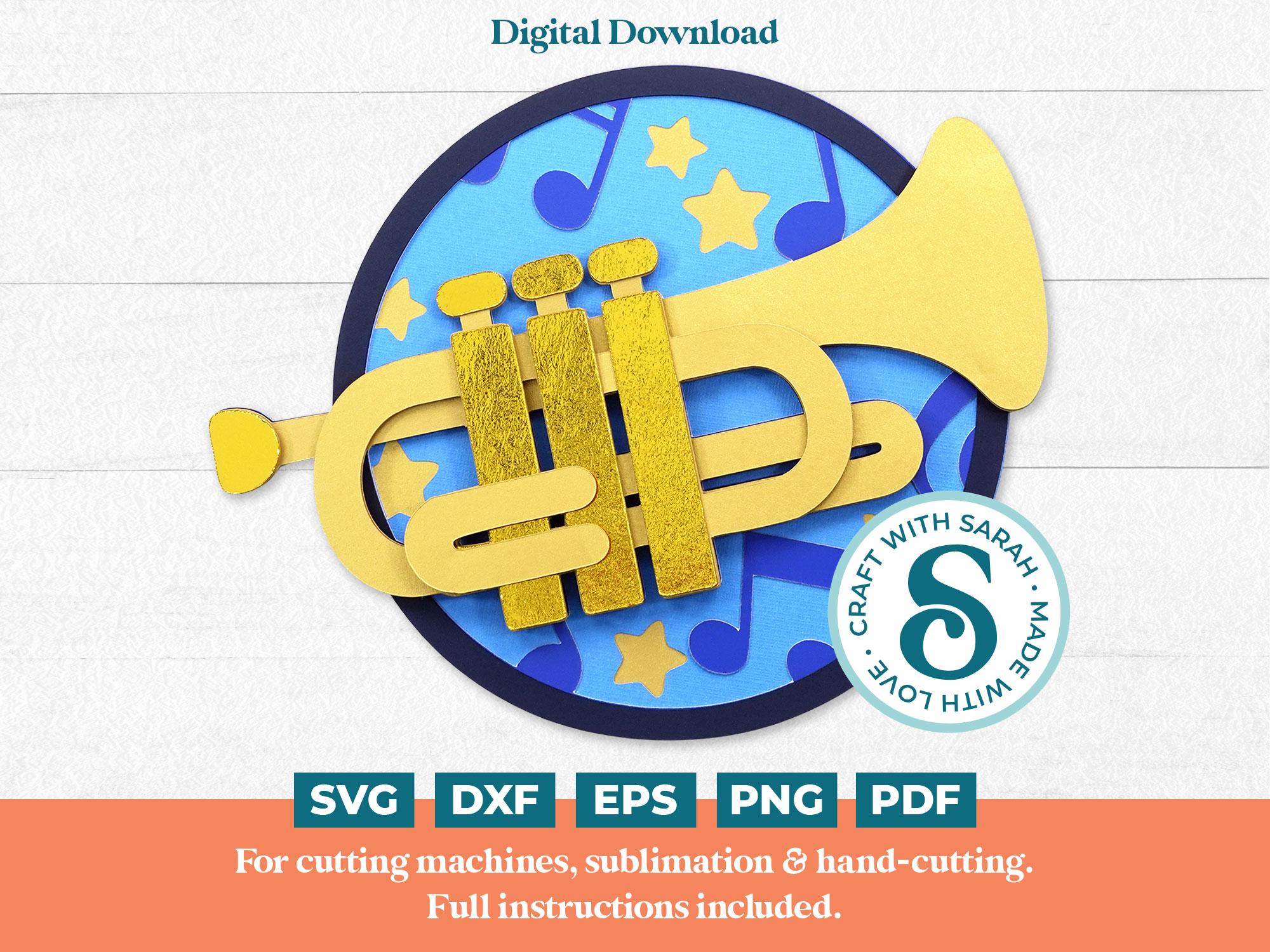 Trumpet SVG | Layered Musical Cut Files - Etsy