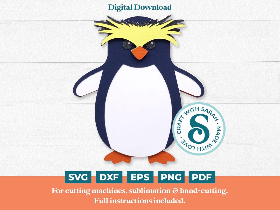 Cute Rockhopper SVG | Layered Penguin Cutting File - Etsy