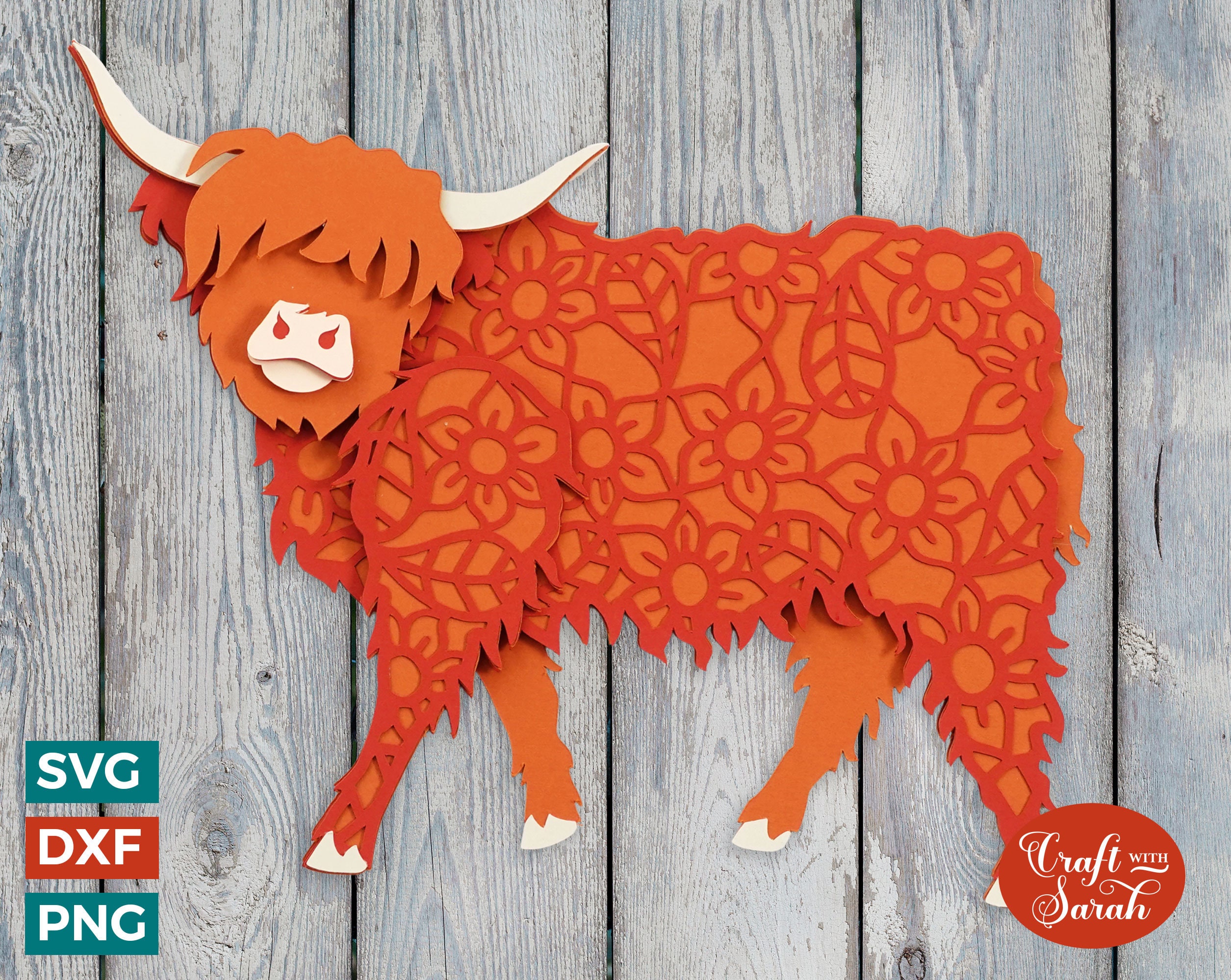 Highland Cow SVG Layered Highland Cattle Cutting File - Etsy Norway