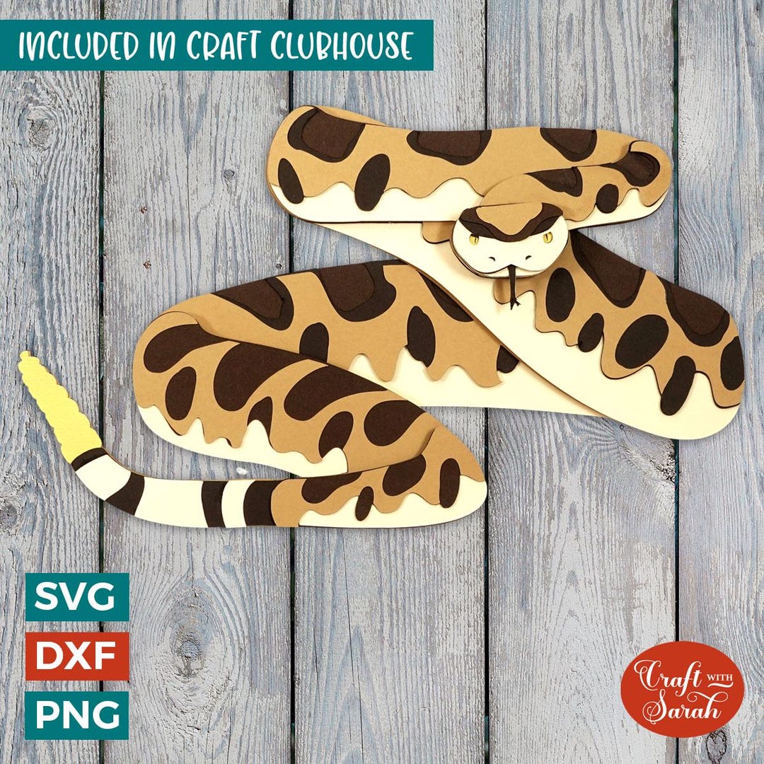 Rattlesnake SVG | Layered Reptile Cut Files - Etsy