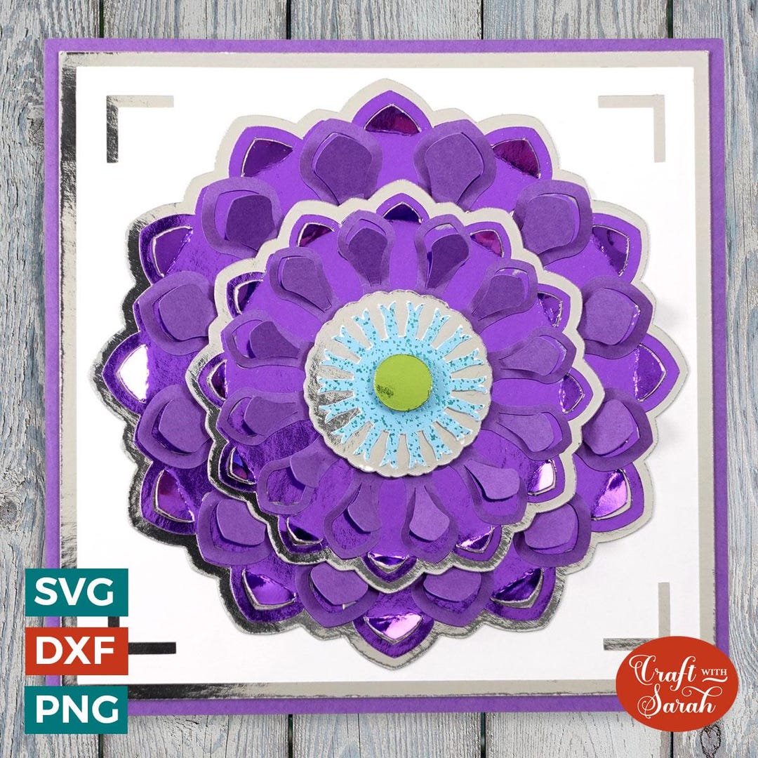 Fold-out Flower Card SVG | Layered Flower Greetings Card Cut File - Etsy