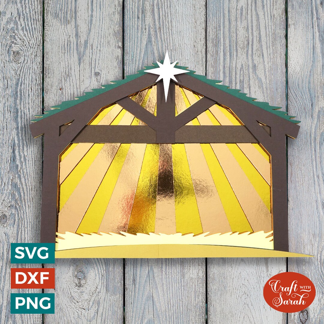 Stable Nativity SVG | Festive Christmas Stable Cut Files - Etsy