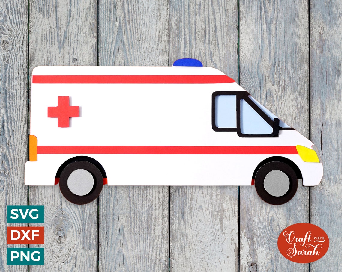 Ambulance SVG | 3D Emergency Vehicle SVG for Cardstock - Etsy