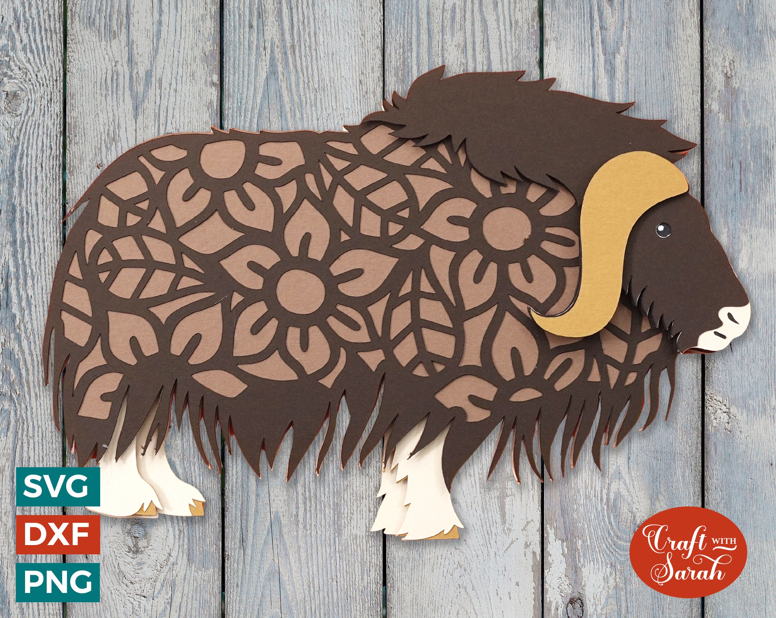Musk Ox SVG | 3D Layered Must Ox Cut File - Etsy