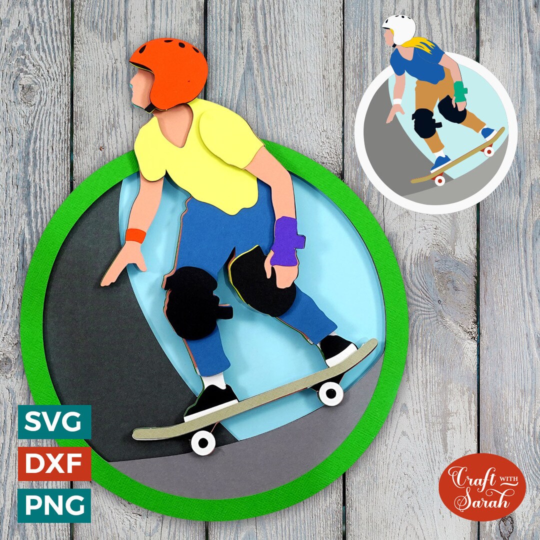 Skateboarding SVG | Male & Female Skater Cut Files - Etsy