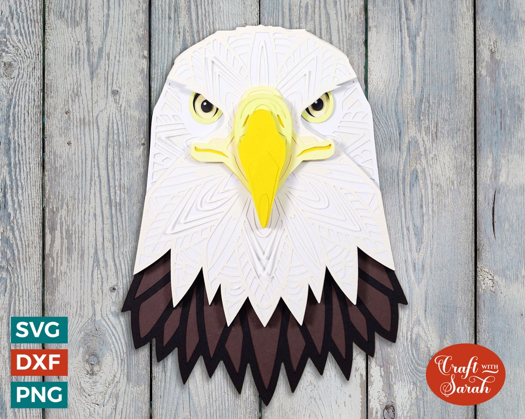 Mandala Eagle Head SVG | 3D Eagle SVG - Etsy