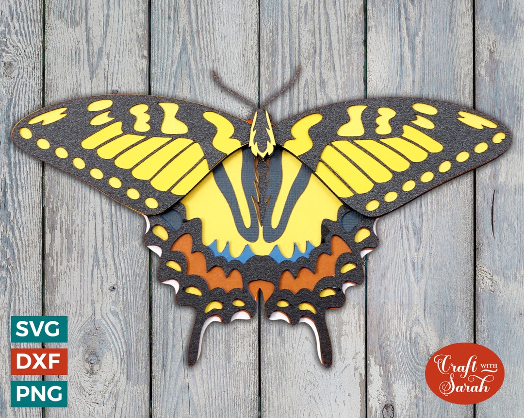 Tiger Swallowtail Butterfly SVG | Layered Insect Cutting File - Etsy