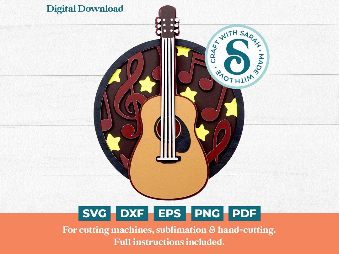 Acoustic Guitar SVG | Layered Music Cut Files - Etsy