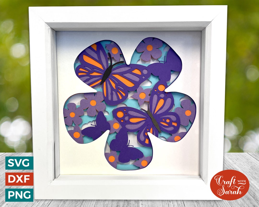 Flower Silhouette Shadow Box SVG File | Layered Spring Flowers Cutting ...