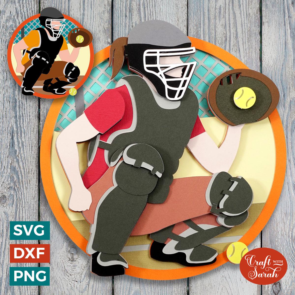 Softball Catcher SVG | Male & Female Softball Sport Cut Files - Etsy