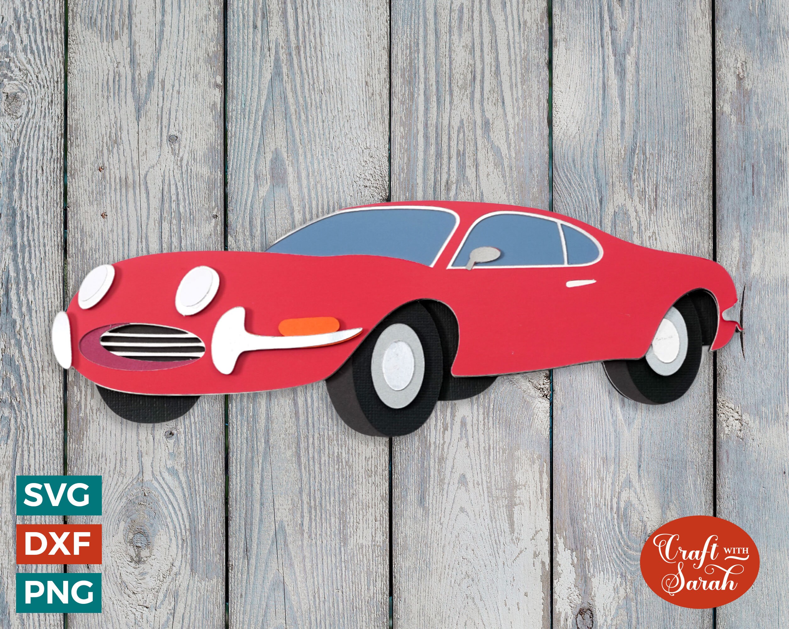 Vintage Sports Car SVG | 3D Layered Sports Car Cutting File - Etsy