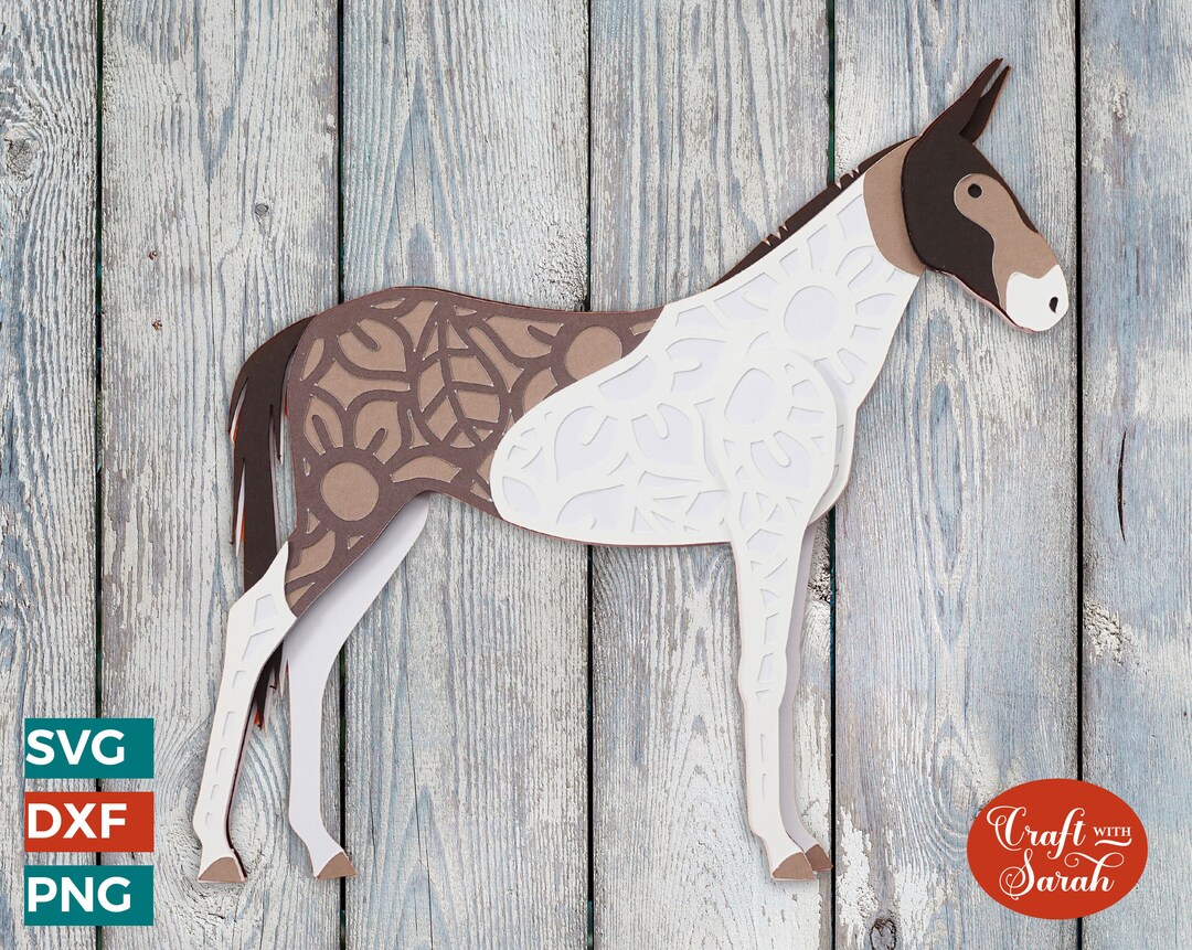 Mule SVG | Layered Farm Animal Cutting File - Etsy