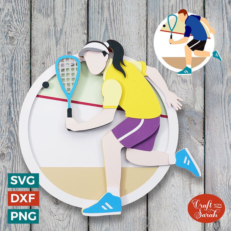 Squash SVG Male & Female Squash Racket and Player Cut Files - Etsy