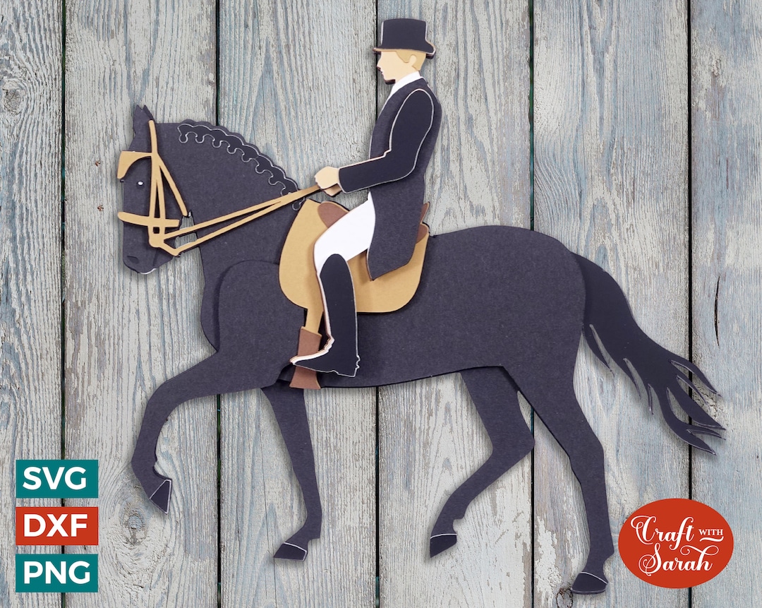 Dressage Rider SVG | Layered Horse & Male Rider Cut File - Etsy