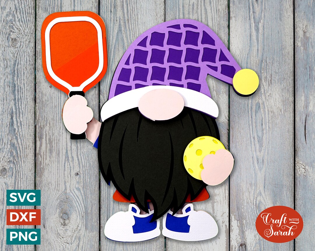 Pickleball Gnome SVG | Layered Pickleball Male Gonk Cut Files - Etsy