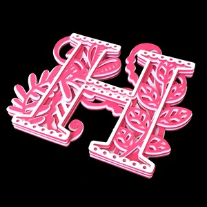 Letter H 3D Alphabet SVG for Cricut, 3D SVG H Monogram - Etsy