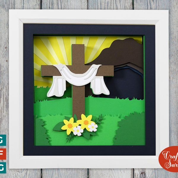 Paper Flower Cross Shadow Box - Etsy