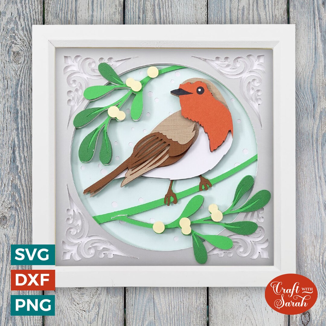 Robin Shadow Box SVG | Christmas Shadow Box Cutting File - Etsy