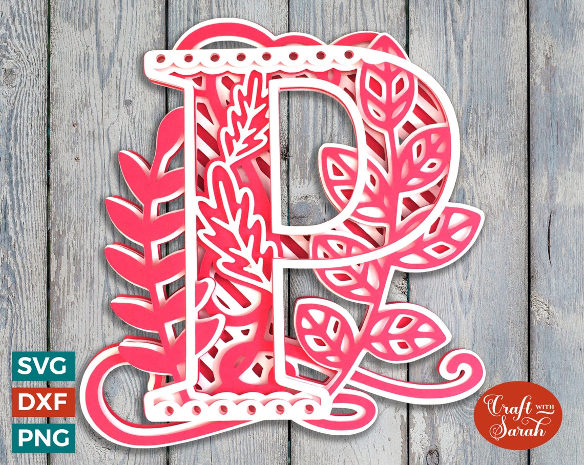 Letter P 3D Filigree Alphabet SVG for Cricut, 3D SVG P Monogram - Etsy