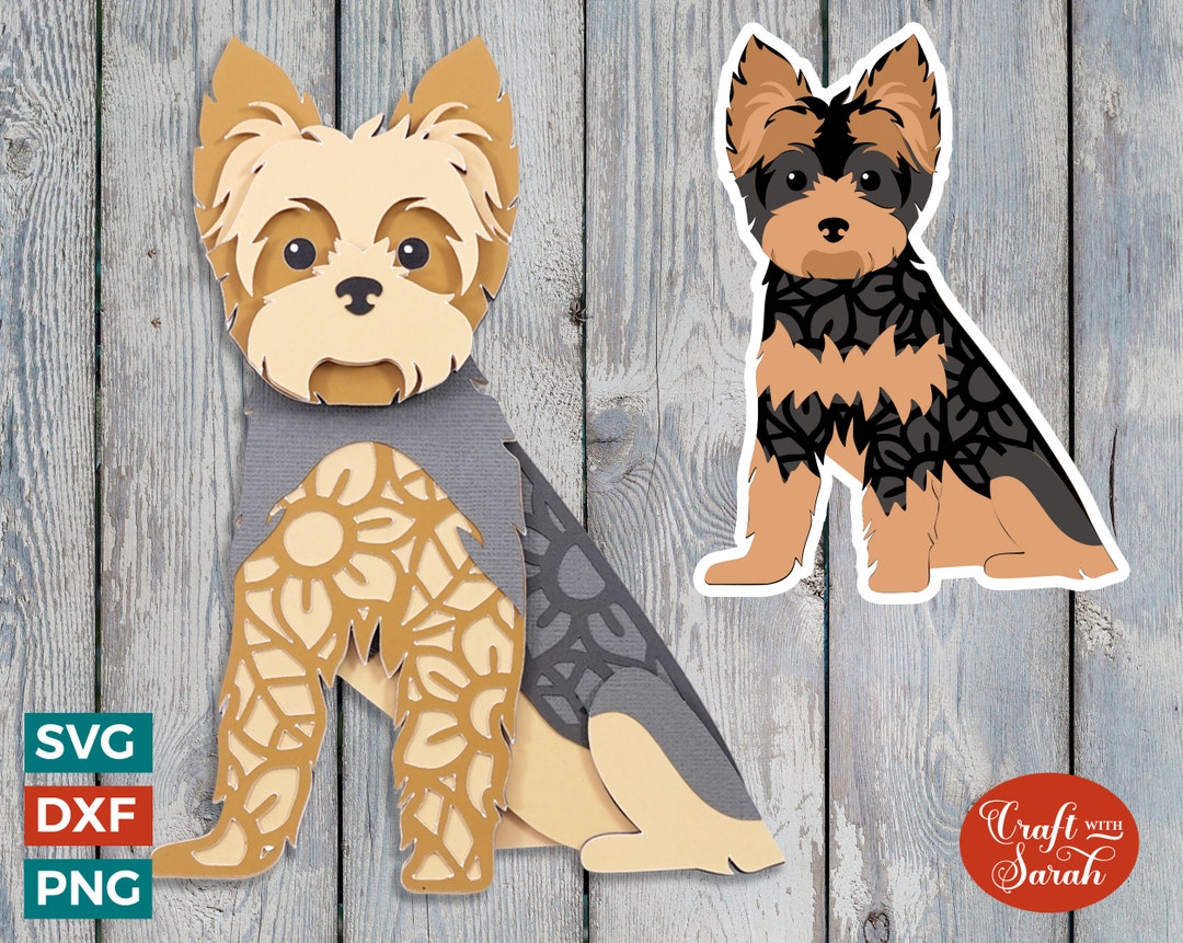 Yorkshire Terrier SVG | Layered Yorkie Dog Breed Cutting File - Etsy