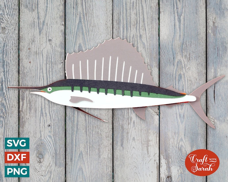 Sail Fish SVG | Layered 3D Sail Fish Cutting File - Etsy