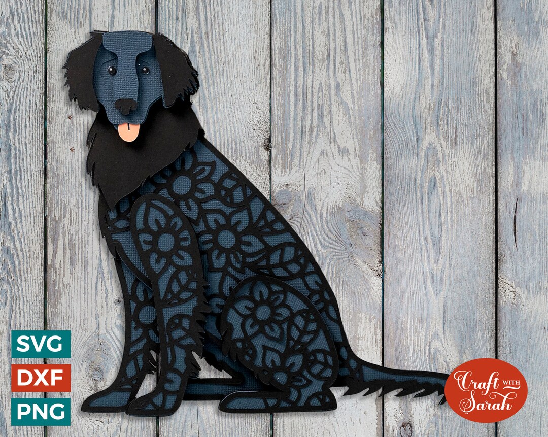 Flat-coated Retriever SVG | Layered Flat Coated Retriever Cutting File ...
