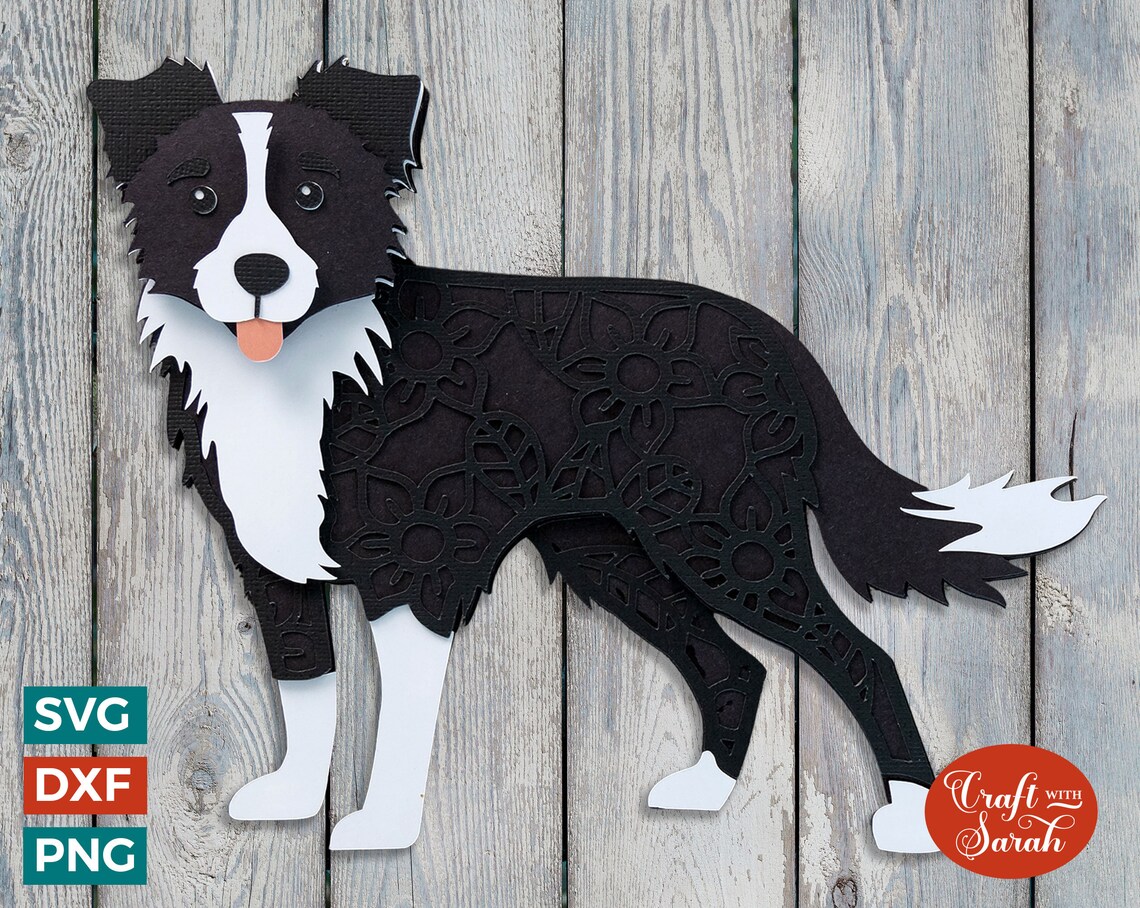 Collie Dog SVG Layered Collie Sheepdog Cutting File - Etsy