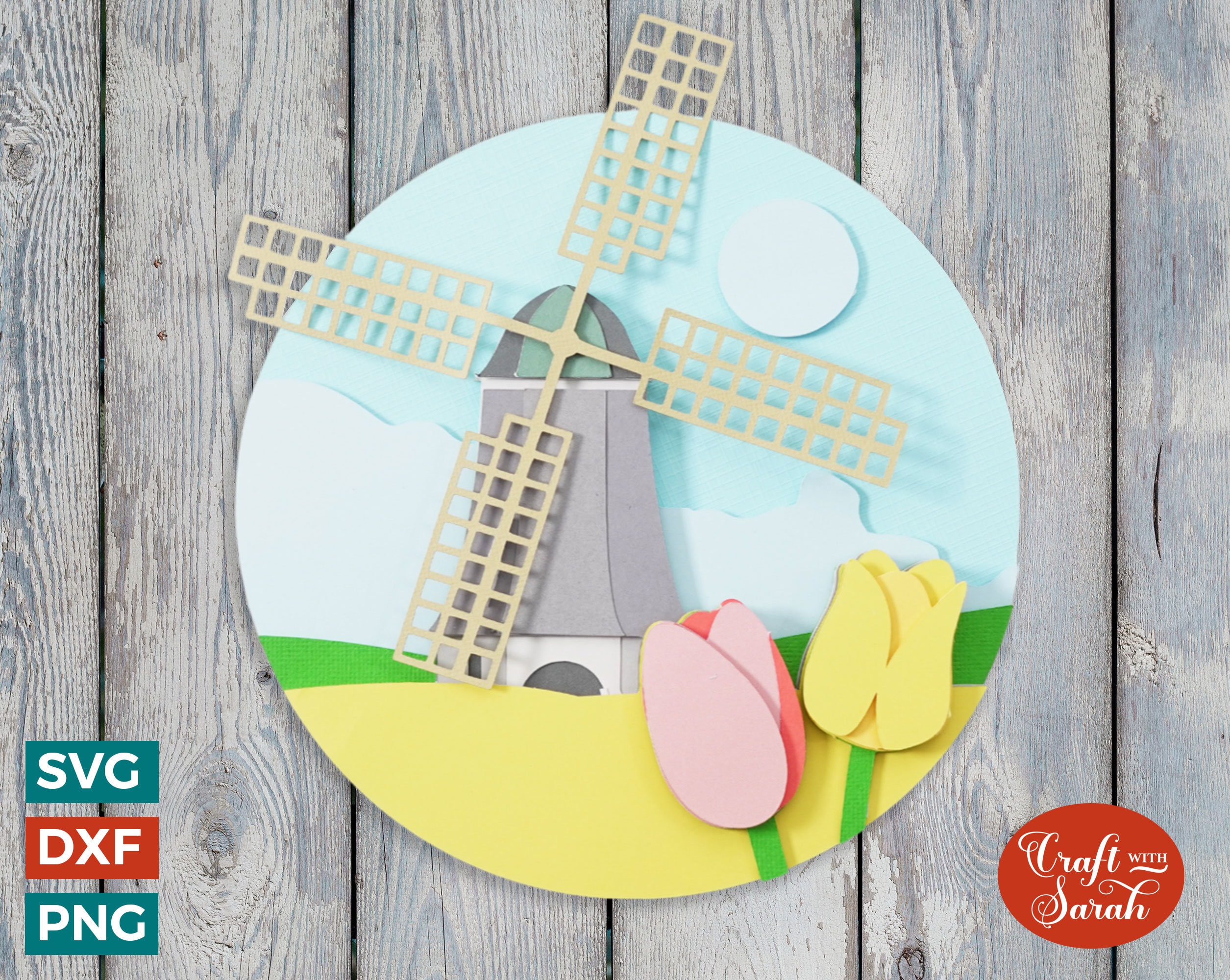 Windmill SVG | 3D Layered Windmill Scene Cutting File - Etsy