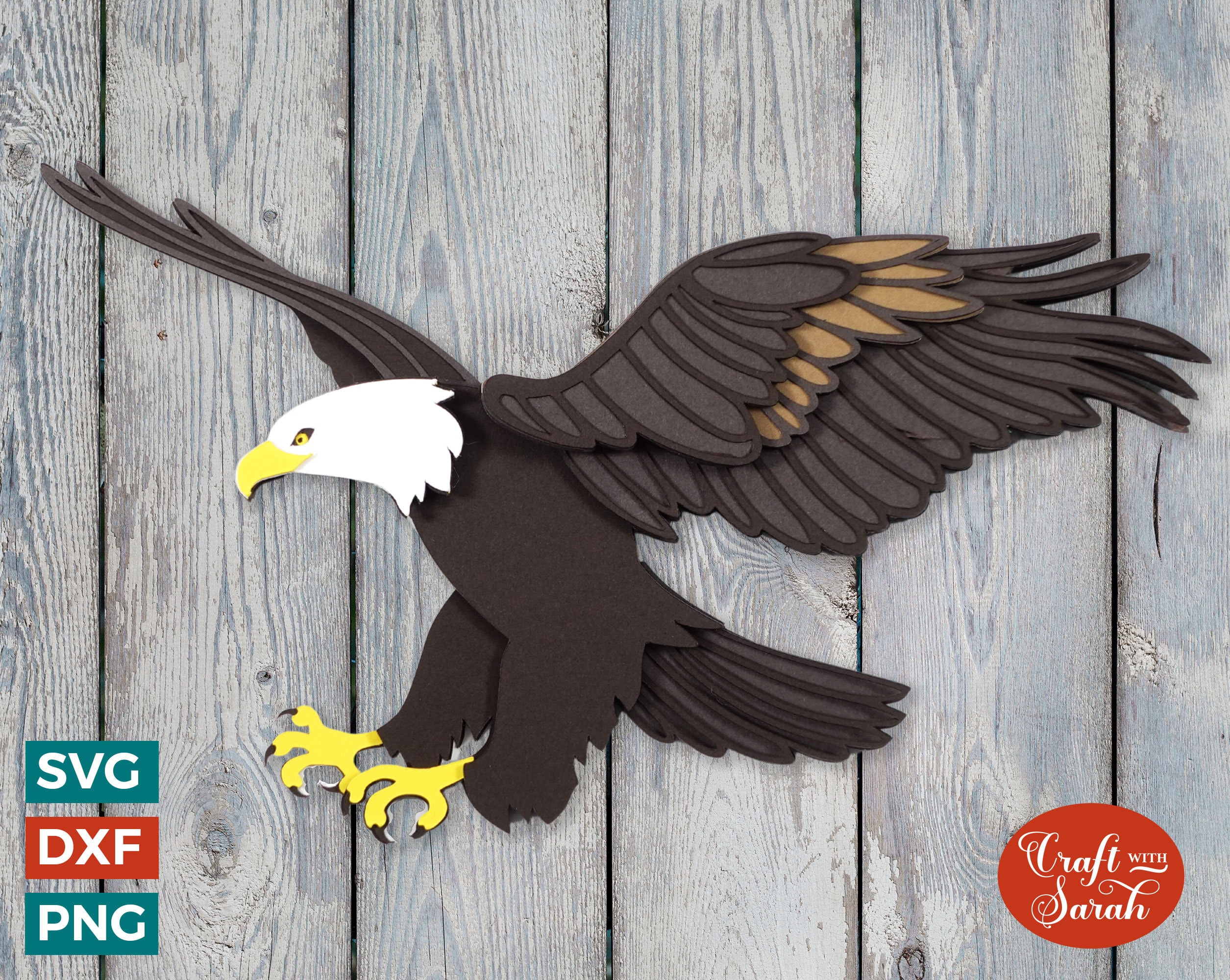 Eagle SVG | Layered Swooping Eagle Bird Cutting File - Etsy