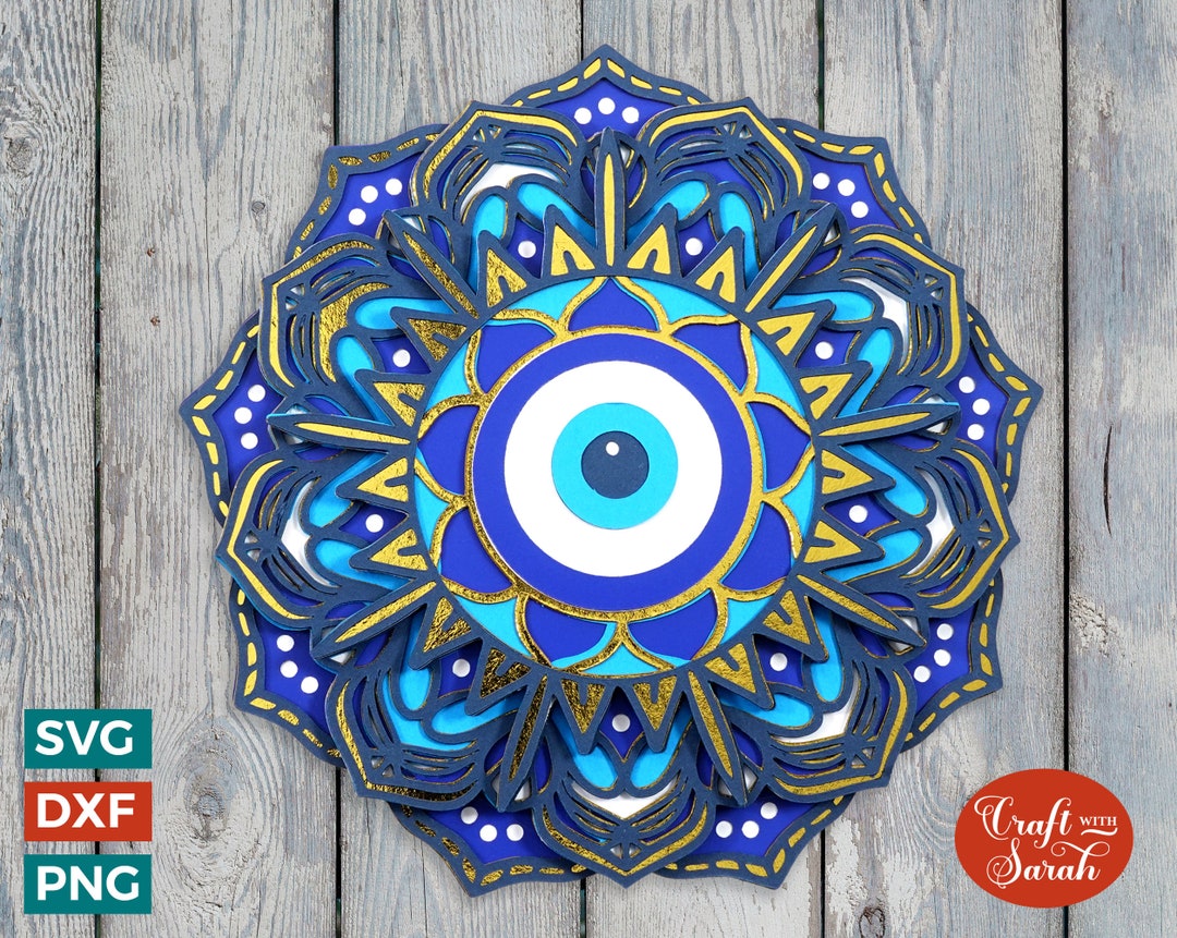 Evil Eye SVG | 3D Layered Evil Eye Mandala Cut File - Etsy