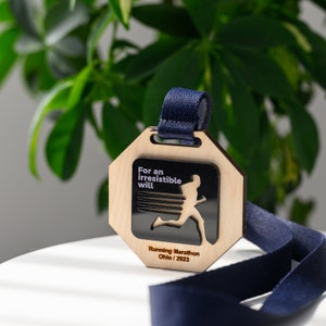 Personalized Wooden and Acrylic Medal Running Race Prizes, Wooden ...