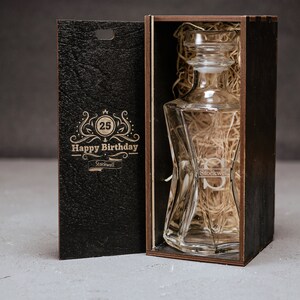 Personalized Whiskey Decanter Set: Engraved Wooden Box With Whiskey ...