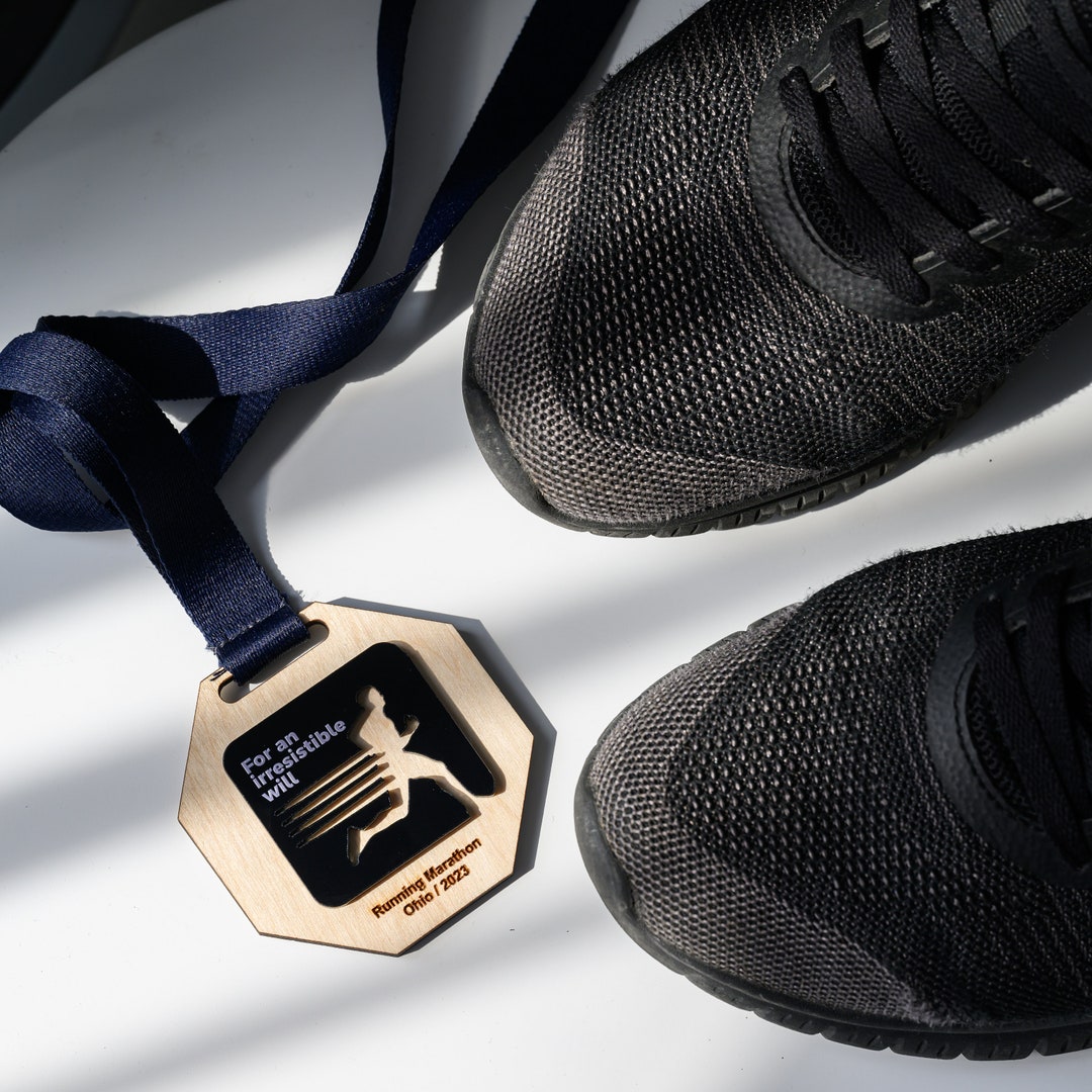 Personalized Wooden and Acrylic Medal Running Race Prizes, Wooden ...