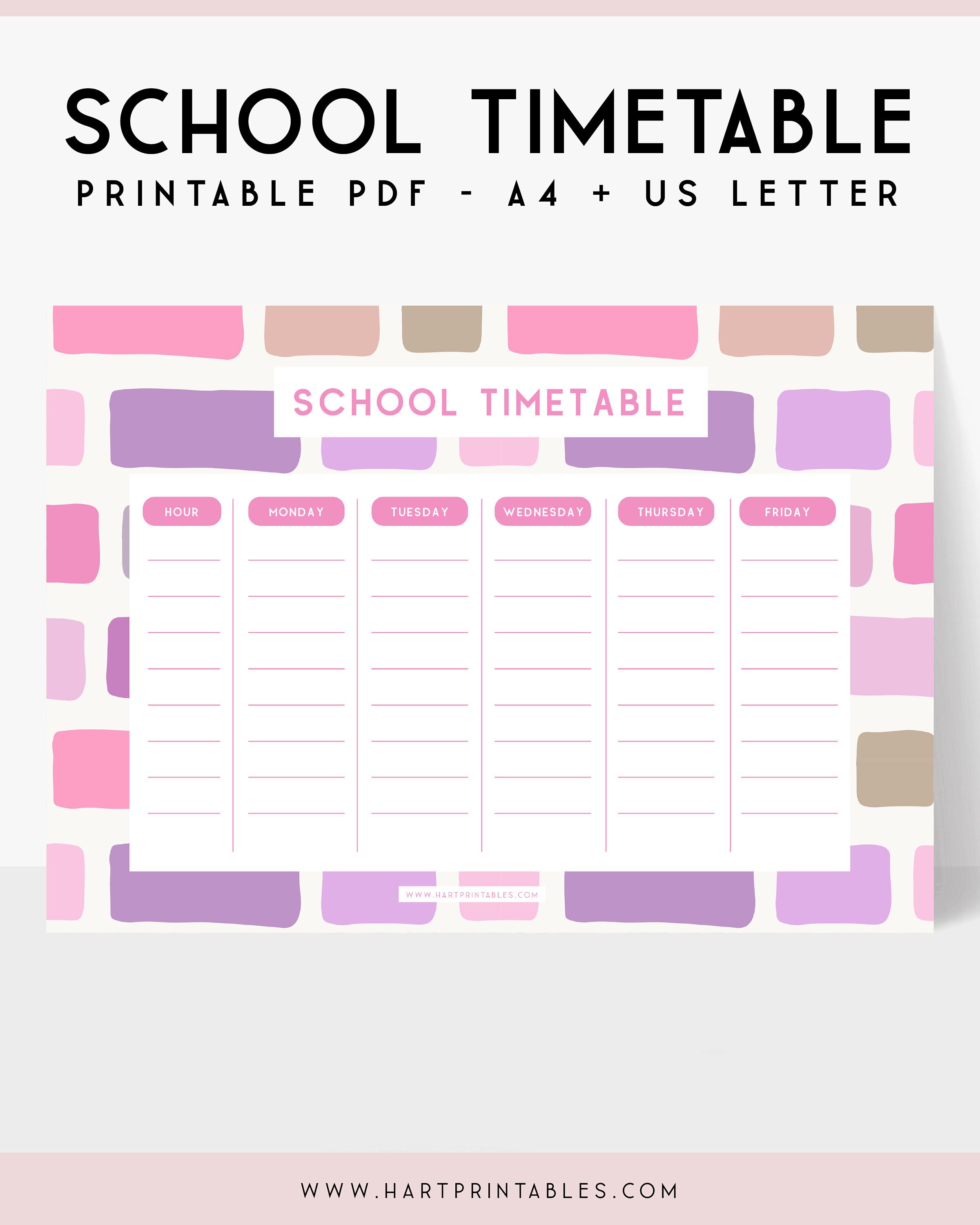 Paper A4 School Routine PRINTABLE School Chart Kids Home Schooling ...