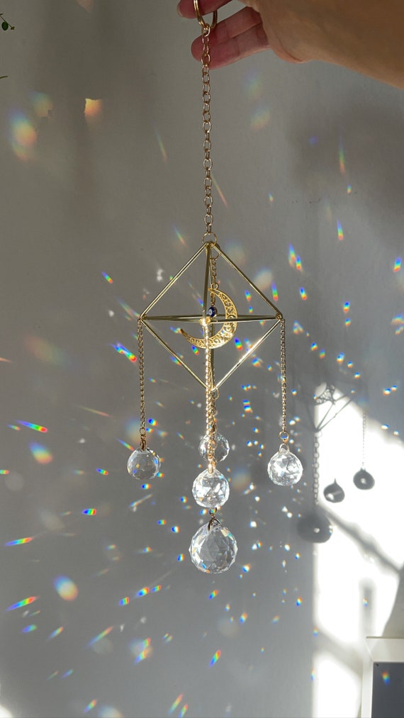 Gold Crystal Sun catcher Small Version 1 | Etsy