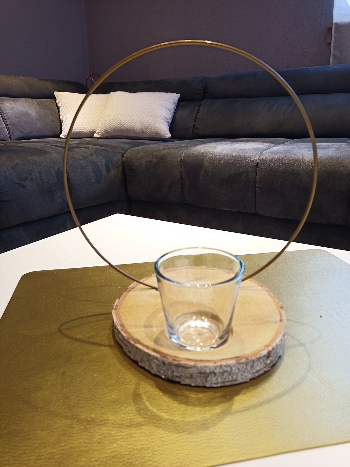 Ring auf Holzfuß, Loop auf Platte, Ring stehend, Metallring zum ...