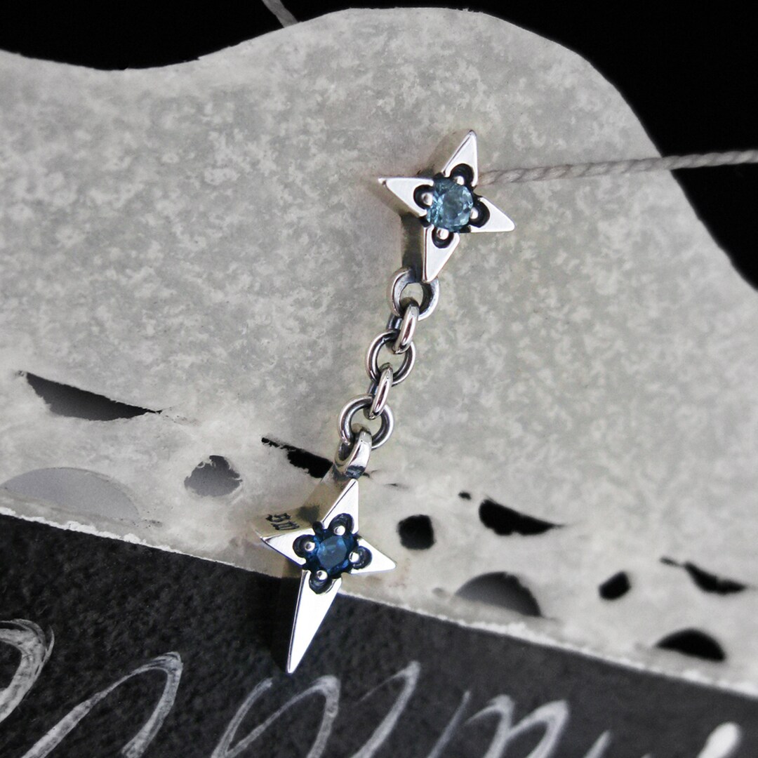 Starlight 430-D2, Cross Gemstone, Small Silver Dangle Earrings, Cross ...