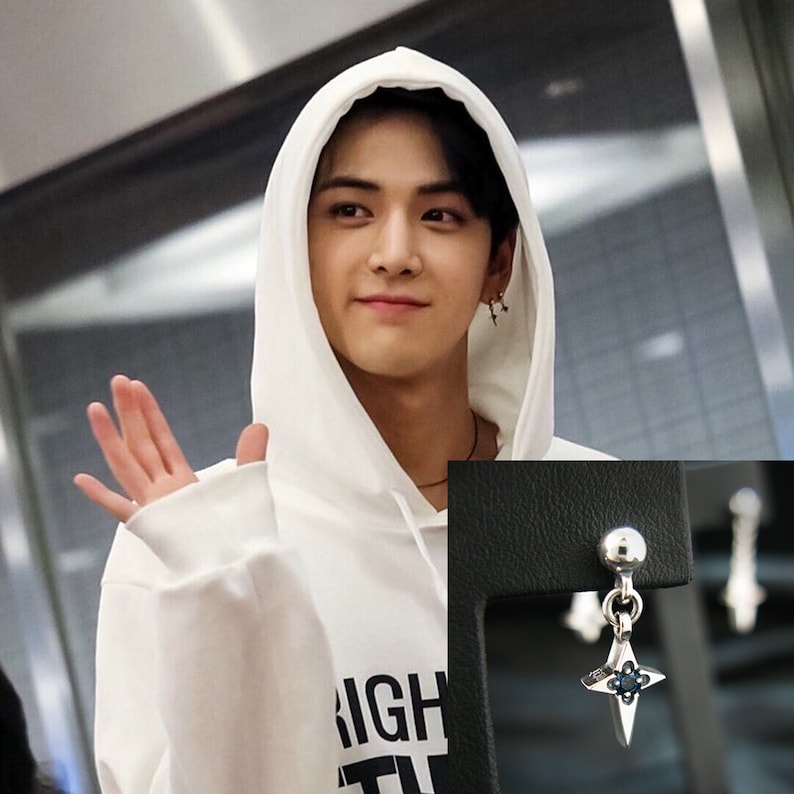 Starlight Cross Gemstone Small Silver Dangle Earrings, Mini Cross Dorp ...