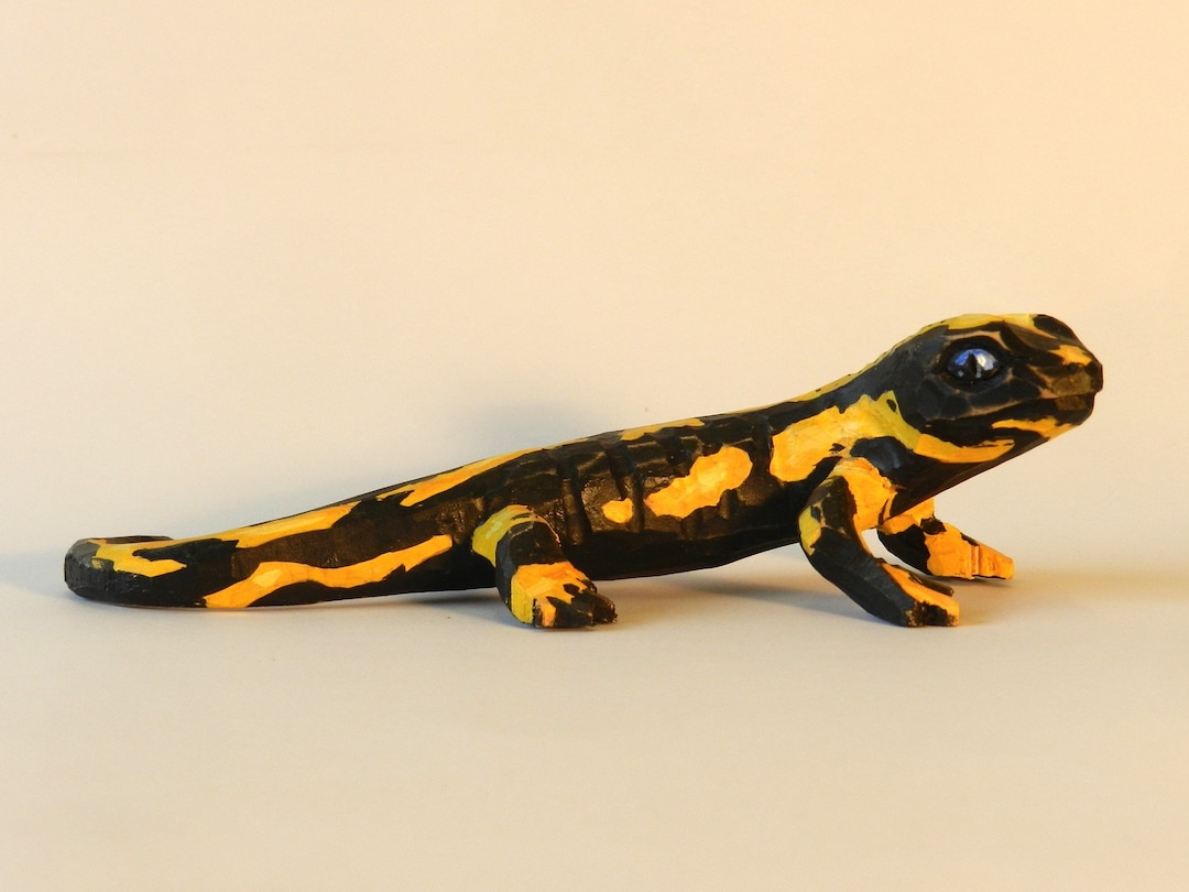 Hand-carved Salamander in Pine Wood - Etsy