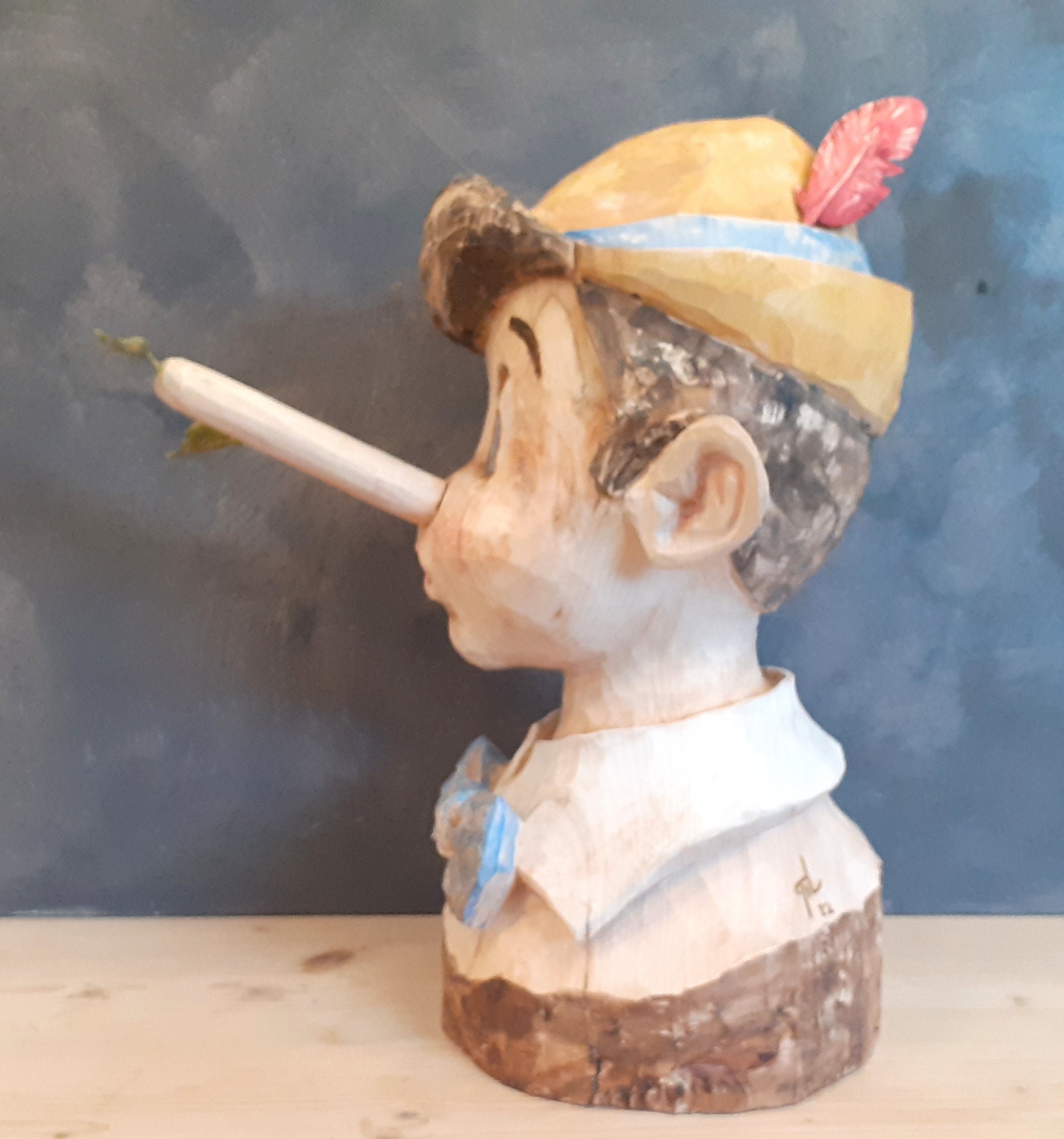Pinocchio in Painted Pine Wood - Etsy