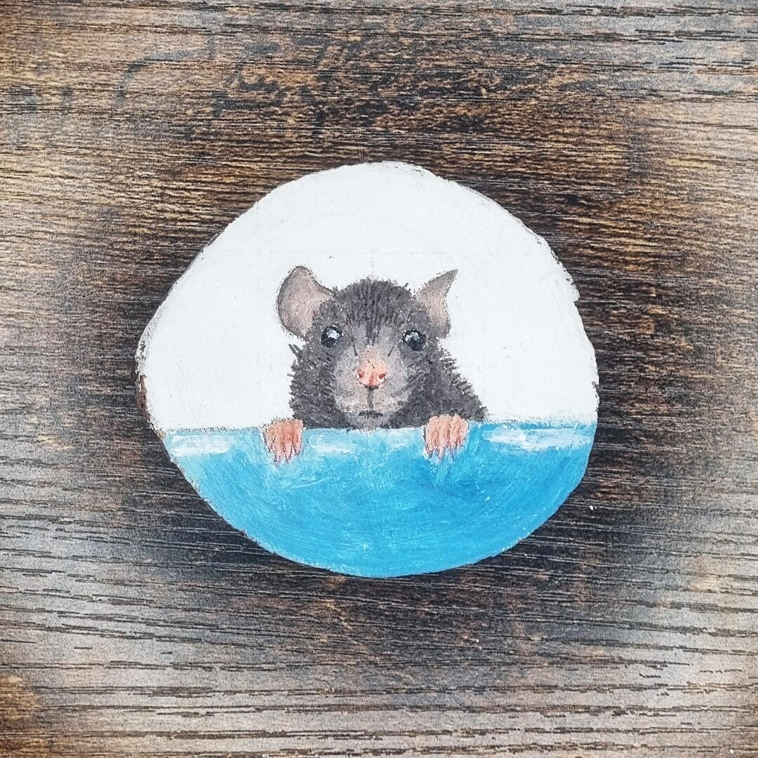 Rat Hand Painted Wood - Etsy