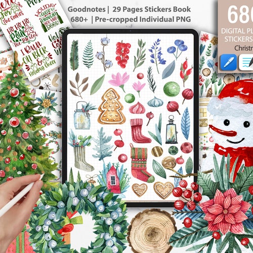 Christmas Lights Digital Planner Stickers Goodnotes Stickers - Etsy