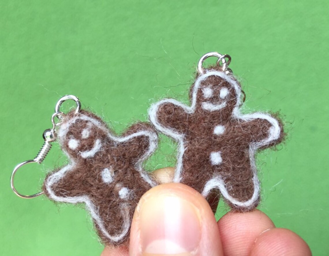 Little Gingerbread Man Earrings Gift Idea for Christmas - Etsy Denmark